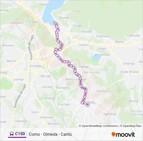 C150 Route: Schedules, Stops & Maps - Cantù to Novedrate (Updated)