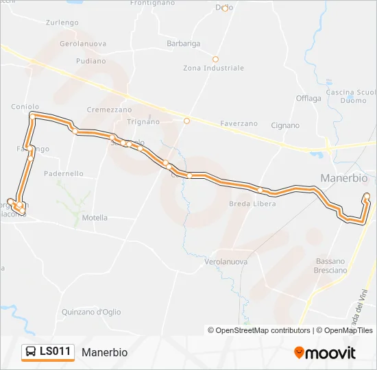Linea LS011: orari, fermate e mappe - Manerbio (Aggiornato)
