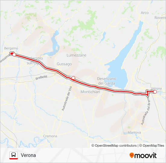 Linea ORIO AL SERIO AIRLINK: orari, fermate e mappe - Verona (Aggiornato)