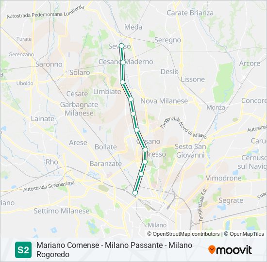 s2 Route: Schedules, Stops & Maps - Seveso/Meda (Updated)