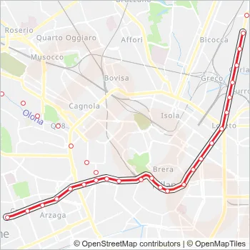 Linea M1: orari, fermate e mappe - Rho Fiera/Bisceglie (Aggiornato)