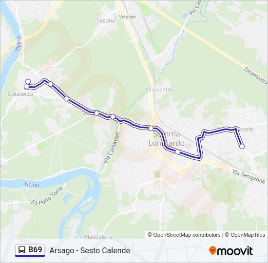 B69 Route: Schedules, Stops & Maps - Golasecca (Updated)