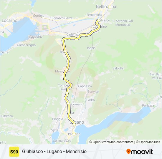 S90 Route: Schedules, Stops & Maps - Giubiasco (Updated)