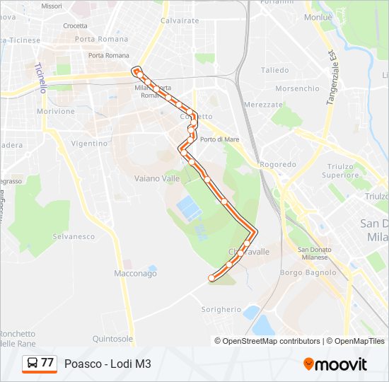 Linea 77: orari, fermate e mappe - Cimitero Chiaravalle (Aggiornato)
