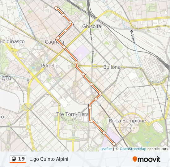 Linea 19: orari, fermate e mappe - L.go Quinto Alpini