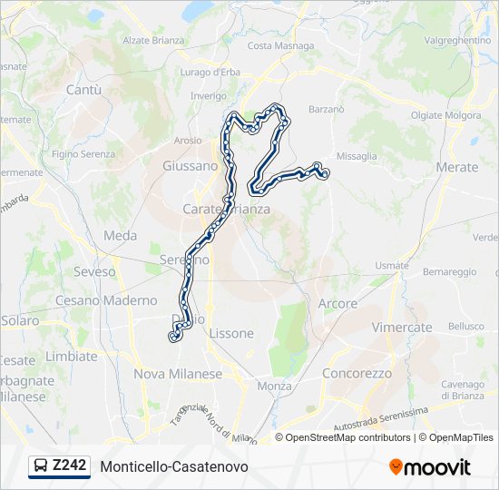 z242 Route: Schedules, Stops & Maps - Monticello-Casatenovo (Updated)
