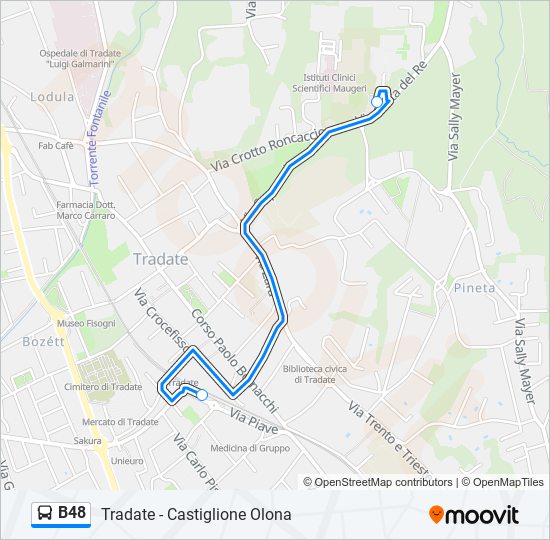 Linea b48: orari, fermate e mappe - Tradate (P.Za Gramsci - Istituti ...