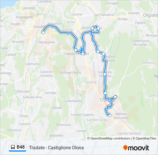 b48 Route: Schedules, Stops & Maps - Gazzada (V. Morazzone - Istituti ...