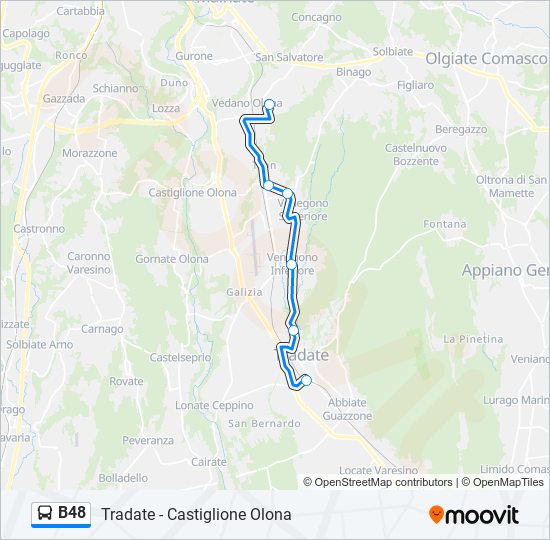 b48 Route: Schedules, Stops & Maps - Vedano Olona (V. Volta 2) (Updated)