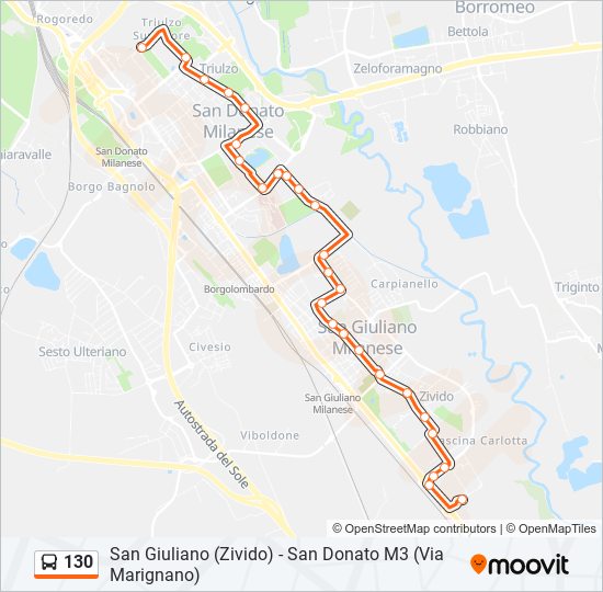 Linea 130: orari, fermate e mappe - San Donato M3 (Aggiornato)