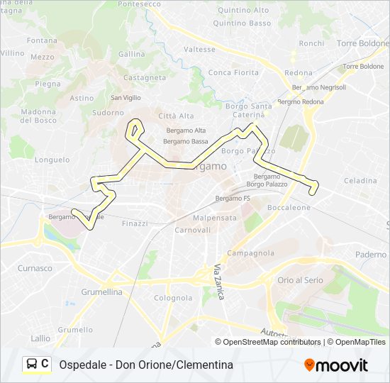 c Route: Schedules, Stops & Maps - C1h Piazza Liberta Piscine Ospedale ...