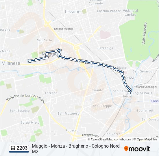 z203 Route: Schedules, Stops & Maps - Monza Fs-P.Ta Castello (Updated)