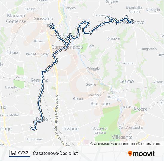 Z232 Route: Schedules, Stops & Maps - Casatenovo-Desio Ist (Updated)