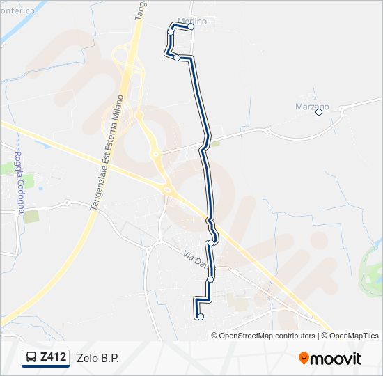 z412 Route: Schedules, Stops & Maps - Zelo B.P. (Updated)