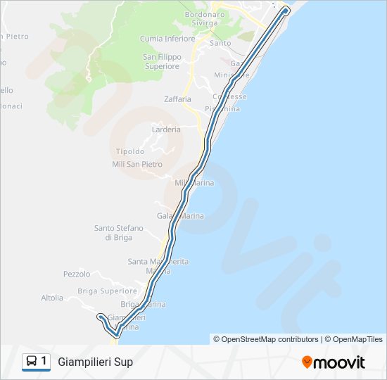 1 Route: Schedules, Stops & Maps - Giampilieri Sup (Updated)