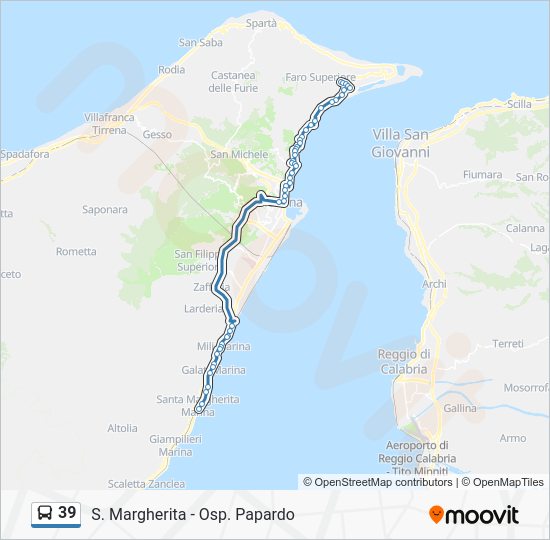 39 Route: Schedules, Stops & Maps - Viale Stagno D'Alcontres; Papardo ...