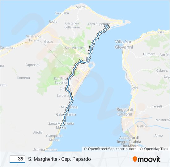 39 Route: Schedules, Stops & Maps - Viale Stagno D'Alcontres; Papardo ...