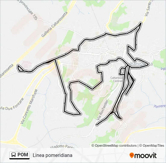 Linea POM: orari, fermate e mappe - Piazza Roma (Aggiornato)