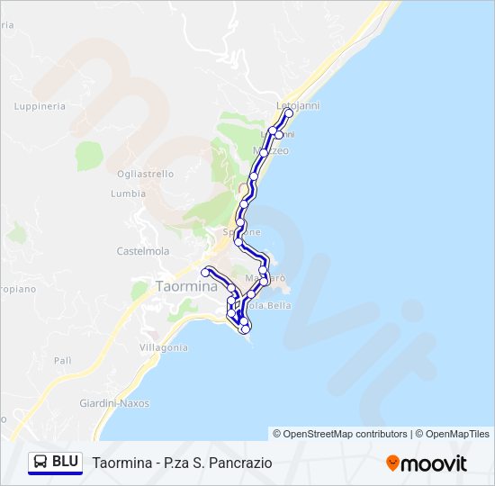 BLU Route: Schedules, Stops & Maps - Taormina - P.za S. Pancrazio (Updated)