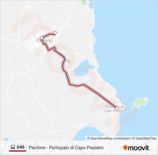 Linea 646: orari, fermate e mappe - Portopalo di Capo Passero (Aggiornato)