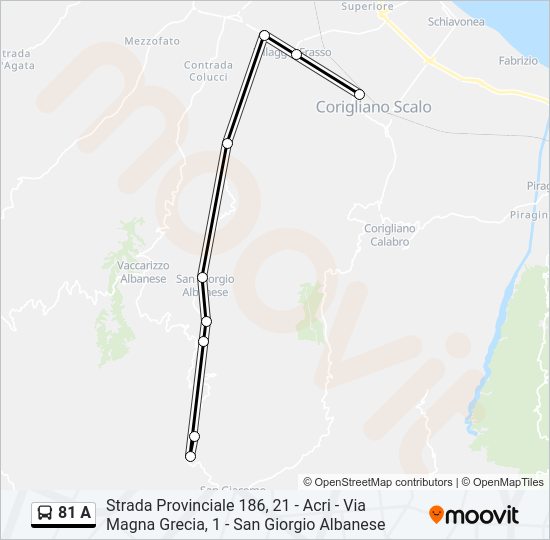 81 a Route: Schedules, Stops & Maps - Strada Provinciale 186, 197 ...