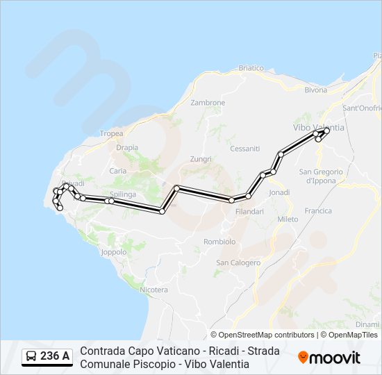 236 a Route: Schedules, Stops & Maps - Strada Comunale Piscopio - Vibo ...