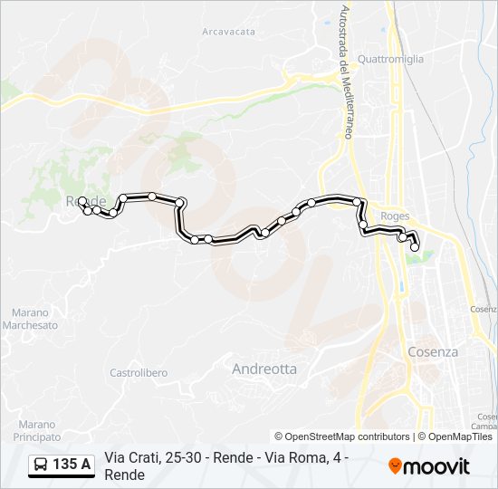 135 a Route: Schedules, Stops & Maps - Via Roma, 4 - Rende (Updated)