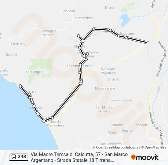 348 Route: Schedules, Stops & Maps - Via Madre Teresa Di Calcutta, 57 ...