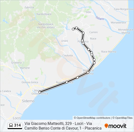 314 Route: Schedules, Stops & Maps - Via Dante Alighieri, 14 - Marina ...