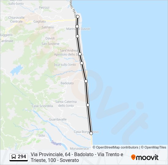 294 Route: Schedules, Stops & Maps - Via Nazionale, 246 - Guardavalle ...