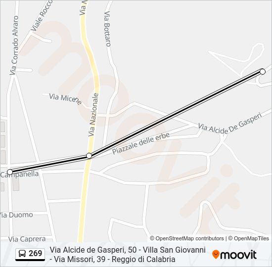 269 Route: Schedules, Stops & Maps - Via Ammiraglio Curzon - Villa San ...
