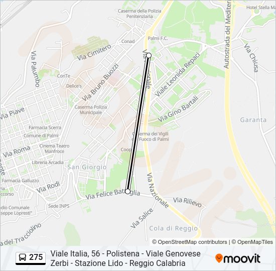 275 Route: Schedules, Stops & Maps - Via Letterio Di Francia - Palmi ...