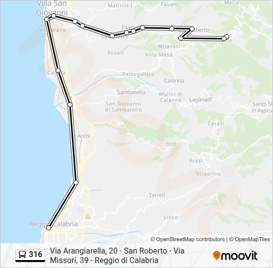 316 Route: Schedules, Stops & Maps - Missori Street, 39 - Reggio Di ...
