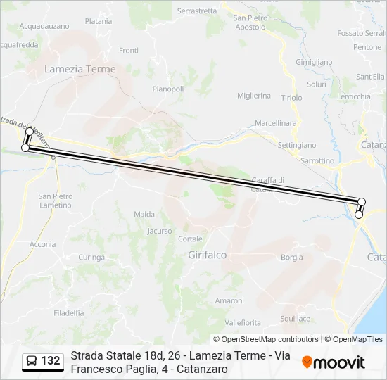 Linea 132: orari, fermate e mappe - Via Del Mare, 85 - Lamezia Terme ...