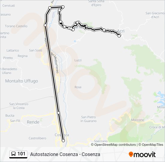 101 Route: Schedules, Stops & Maps - Autostazione Cosenza - Cosenza ...