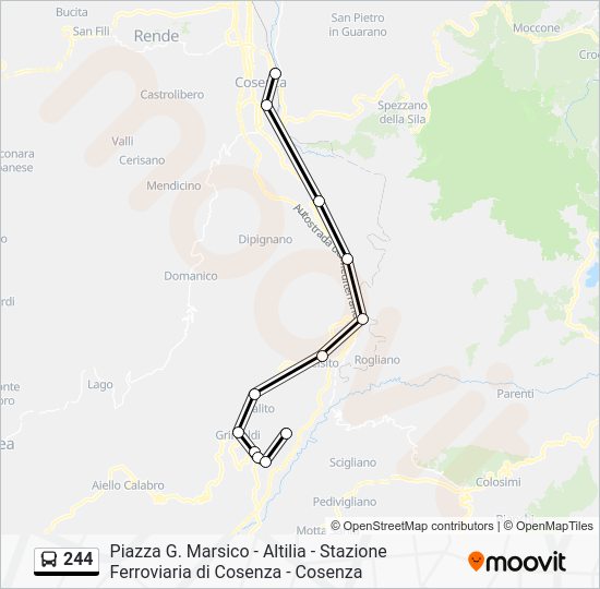 244 Route: Schedules, Stops & Maps - Stazione Ferroviaria Di Cosenza ...