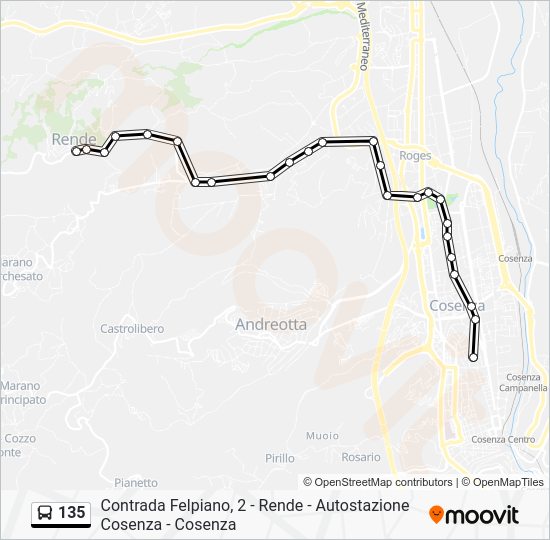 135 Route: Schedules, Stops & Maps - Autostazione Cosenza - Cosenza ...