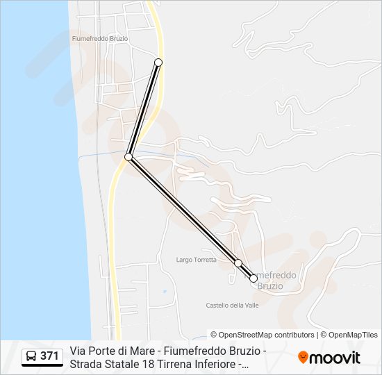 371 Route: Schedules, Stops & Maps - Via Porte Di Mare - Fiumefreddo ...