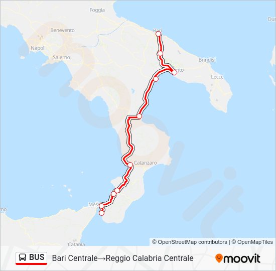 BUS Route: Schedules, Stops & Maps - Bari Centrale‎→Reggio Calabria ...