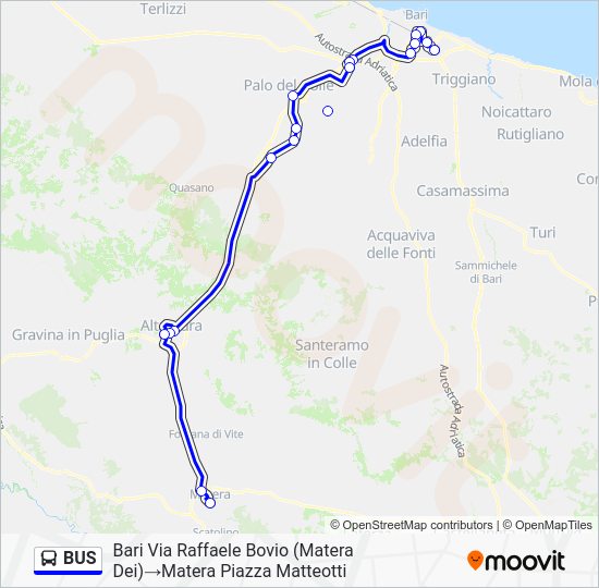bus Route: Schedules, Stops & Maps - Bari Via Raffaele Bovio (Matera ...