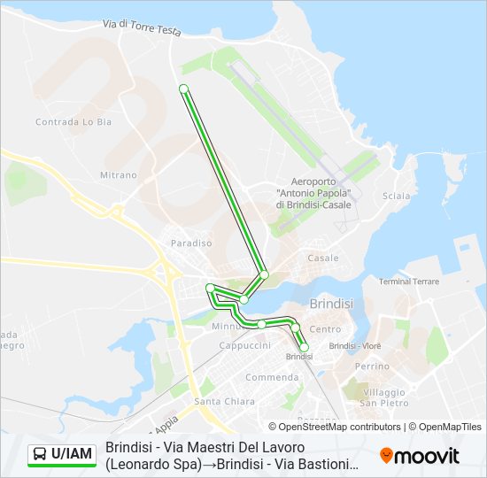 uiam Route: Schedules, Stops & Maps - Brindisi - Via Maestri Del Lavoro ...