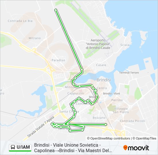 uiam Route: Schedules, Stops & Maps - Brindisi - Viale Unione Sovietica ...