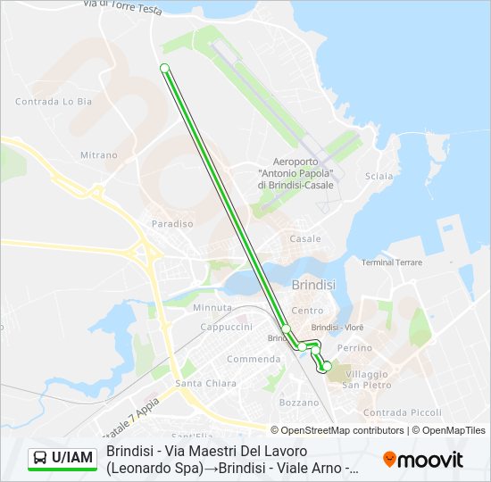 uiam Route: Schedules, Stops & Maps - Brindisi - Via Maestri Del Lavoro ...