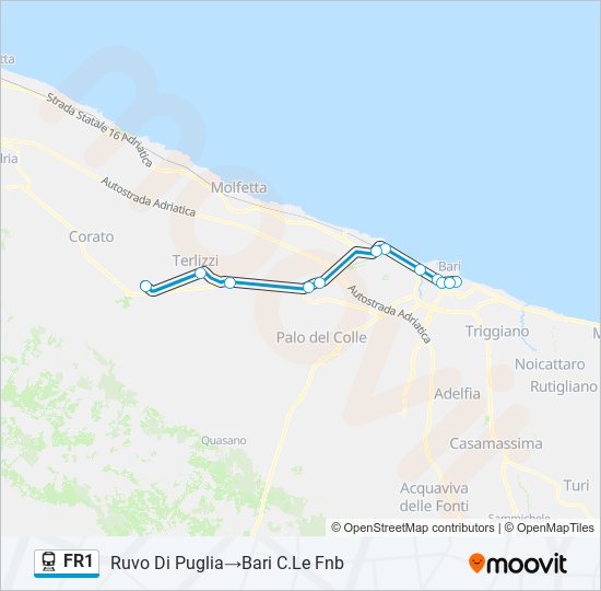 fr1 Route: Schedules, Stops & Maps - Ruvo Di Puglia‎→Bari C.Le Fnb ...