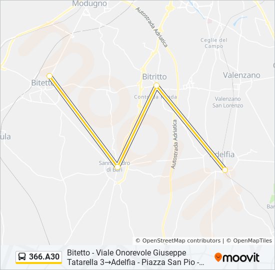 366a30 Route: Schedules, Stops & Maps - Bitetto - Viale Onorevole ...