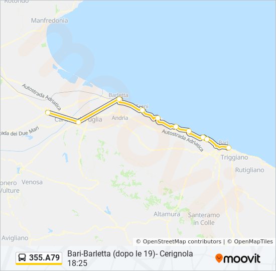 355a79 Route: Schedules, Stops & Maps - Bari - Piazza Gramsci ...