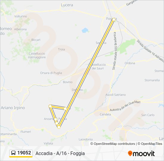 19052 Route: Schedules, Stops & Maps - Accadia - Viale Roma 32‎→Foggia ...