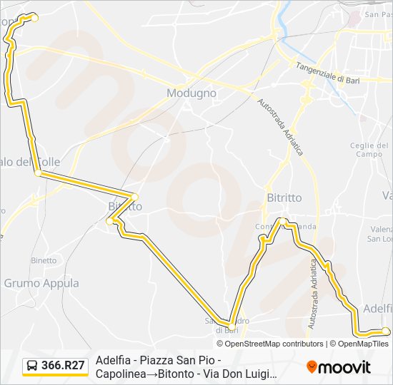 366r27 Route: Schedules, Stops & Maps - Adelfia - Piazza San Pio ...