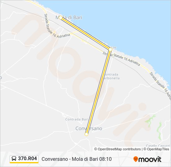 370r04 Route: Schedules, Stops & Maps - Conversano - Via Michelangelo ...