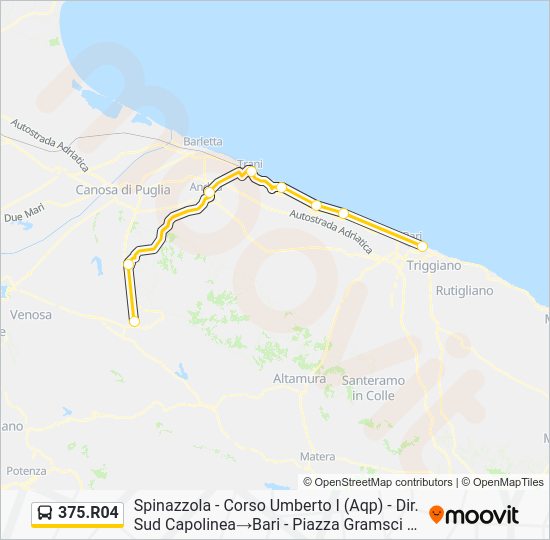 375R04 Route: Schedules, Stops & Maps - Spinazzola - Corso Umberto I ...